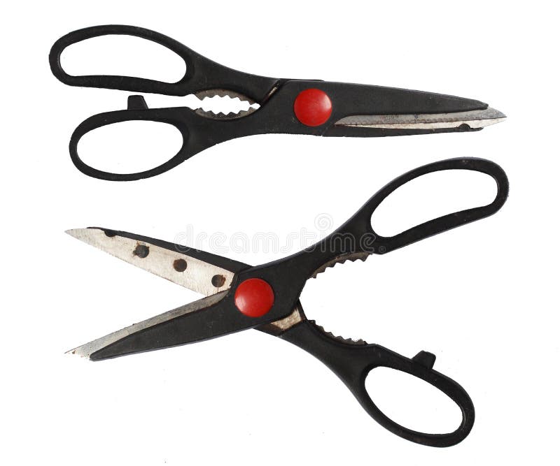 Black Scissor Set, Work Tool Material with Isolated Background Stock ...