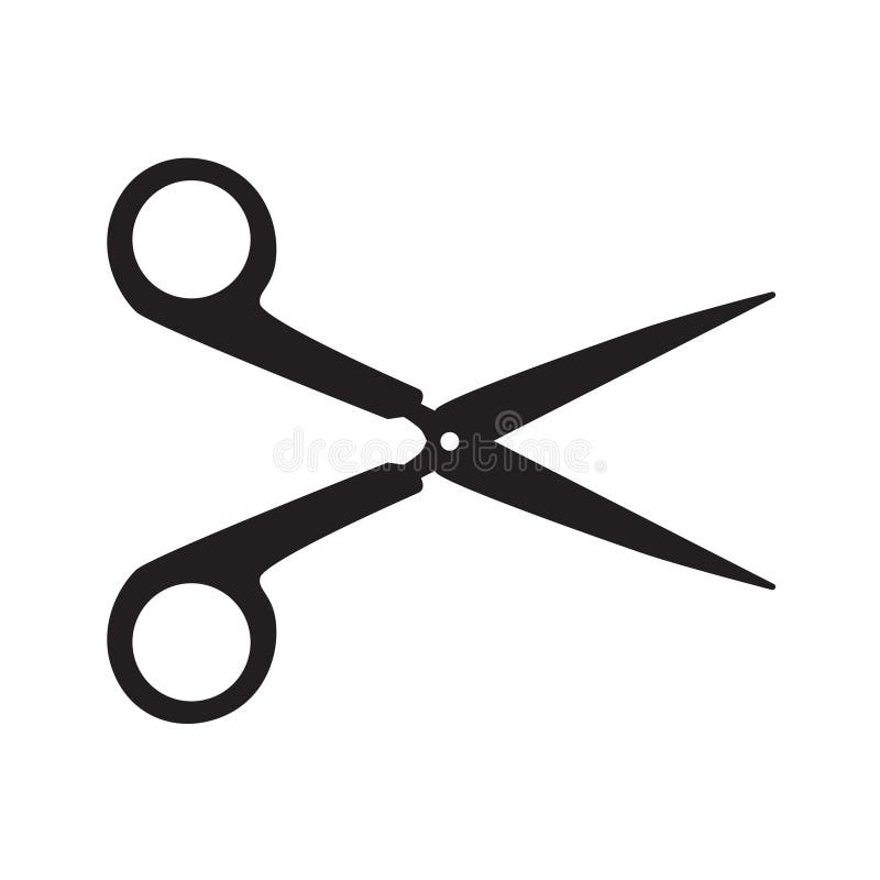 Black scissors icon stock vector. Illustration of symbol - 126204399