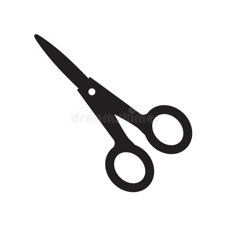 Black scissors icon stock vector. Illustration of flat - 126204416