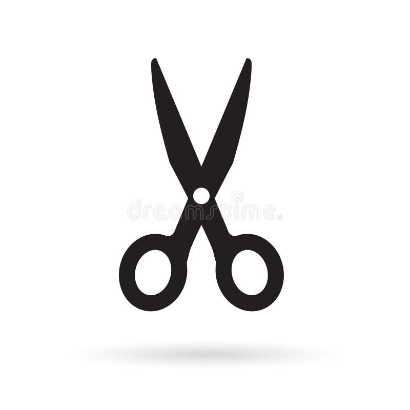 Black scissors icon stock vector. Illustration of object - 126708033