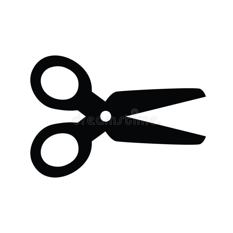 Black Scissors with Cut Line Icon Stock Vector - Illustration of sharp ...