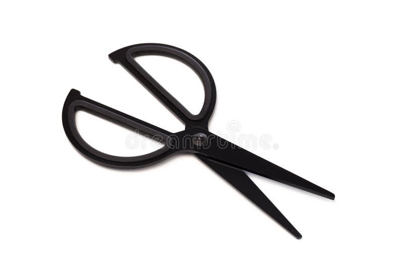 Black Scissors Isolated on White Stock Photo - Image of design, metal ...
