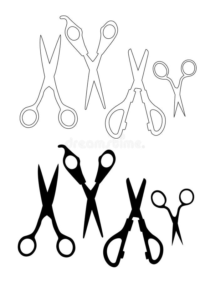 Black scissors - vector stock vector. Illustration of silhouette - 39195575