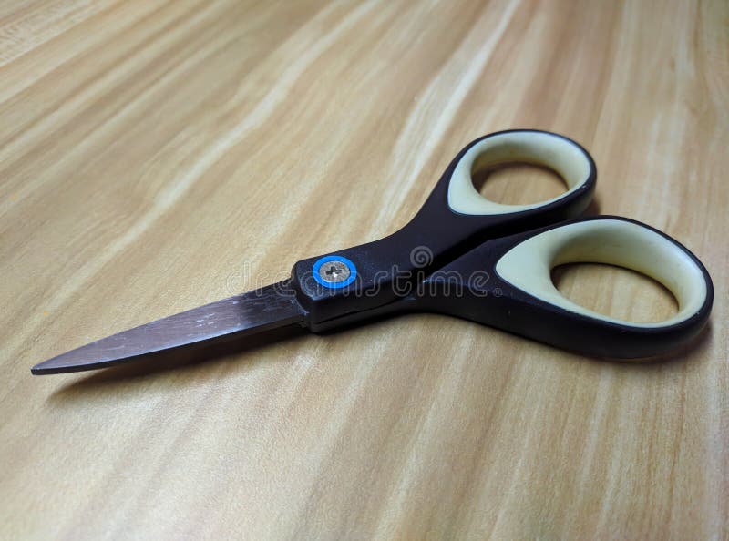 Black Scissors on the Table, Cutting Something. Stock Image - Image of ...
