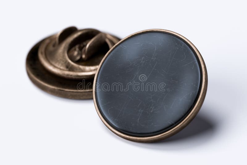 Black Scratched Blank Pin Buttons with Empty Space on White Background ...