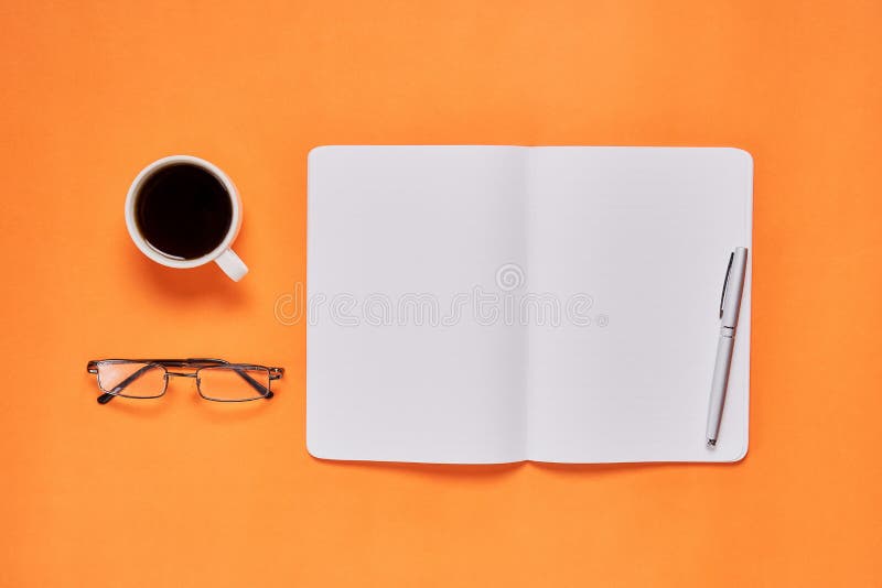 Black Screen Notebook Blank and Pen Placed Background. Stock Photo ...