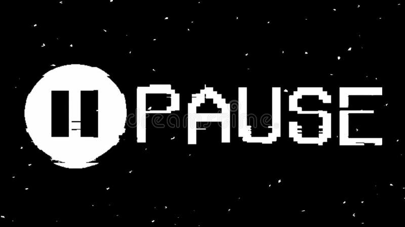 Pause Text Animation with Glitch and VHS Noise Effect on a Letters on ...