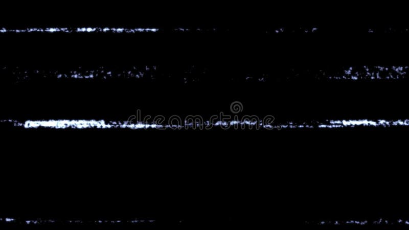 Black Screen with White Pulsating Lines Interference Stock Footage ...