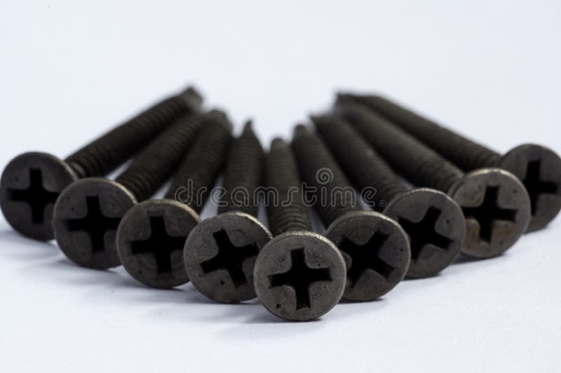 Black screws for metal use stock image. Image of background - 49756621