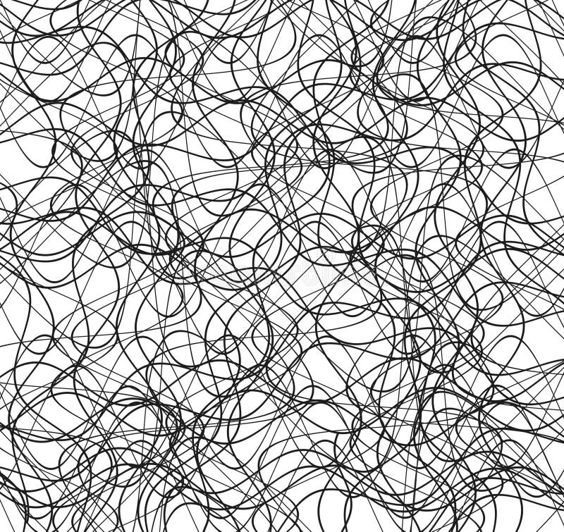 Black Scribbles, Abstract Textured Chaotic Lines Stock Illustration ...