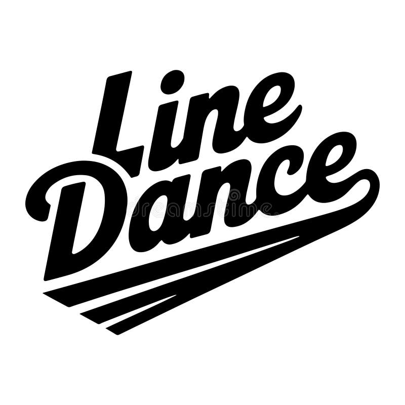 Black Script Lettering for Line Dance White Stock Illustration ...