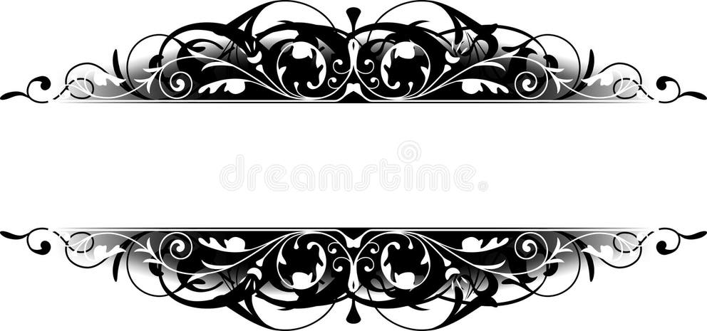 Black Scroll Border stock vector. Illustration of vintage - 2070480