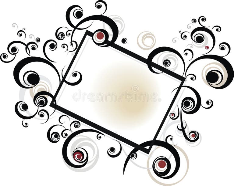 Black White Round Scroll Frame Stock Illustrations – 2,047 Black White ...