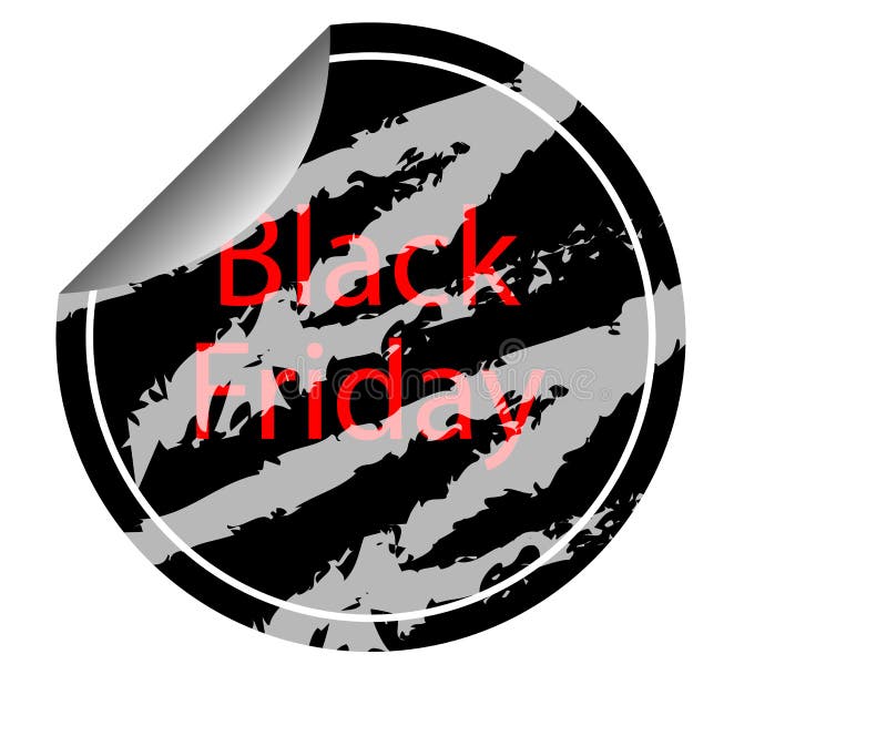 Black Scuffed Sticker for Black Friday Global Sale Stock Vector ...