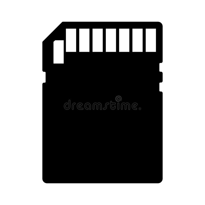 Black Sd Card Icon Isolated on White for Web,app and Design,vector ...