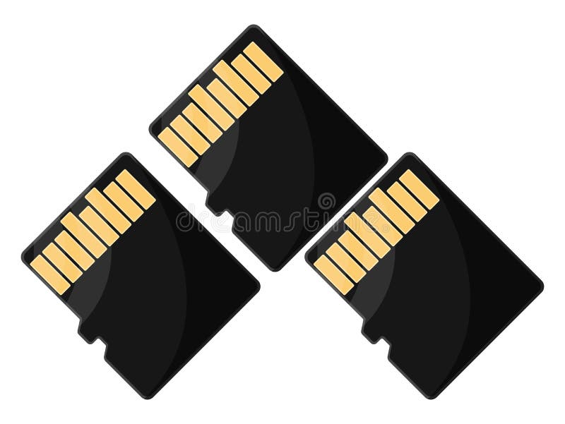 Black SD Cards, icon stock vector. Illustration of flash - 262387386