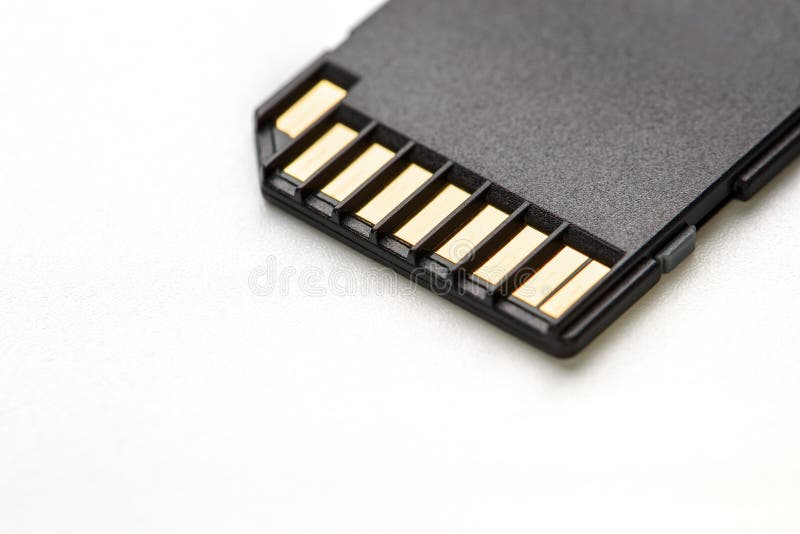 Black SD Memory Card on a White Background, Isolate Stock Image - Image ...