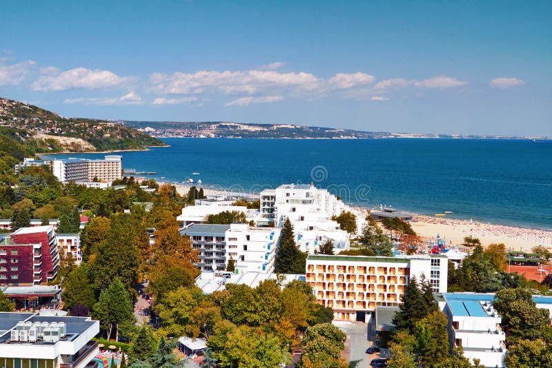 Black Sea Albena stock photo. Image of meditative, mountain - 147031926