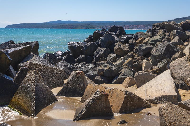 Black Sea Coast in Byala, Bulgaria Stock Image - Image of landscape ...