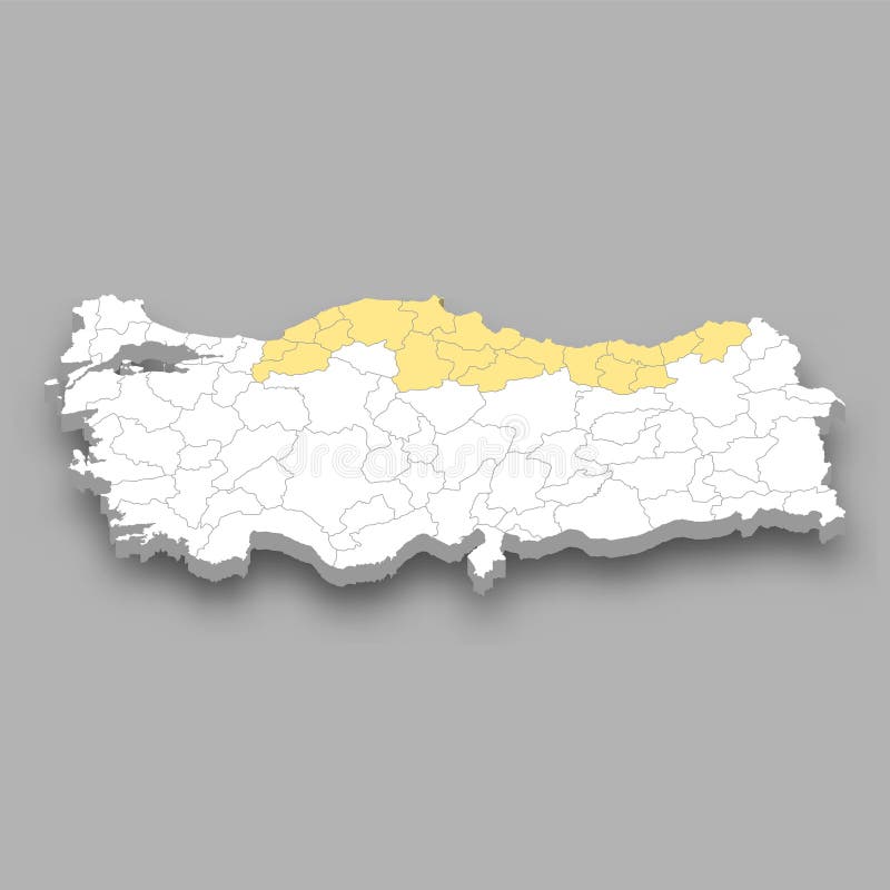 Black Sea Region Location within Turkey Map Stock Vector - Illustration ...