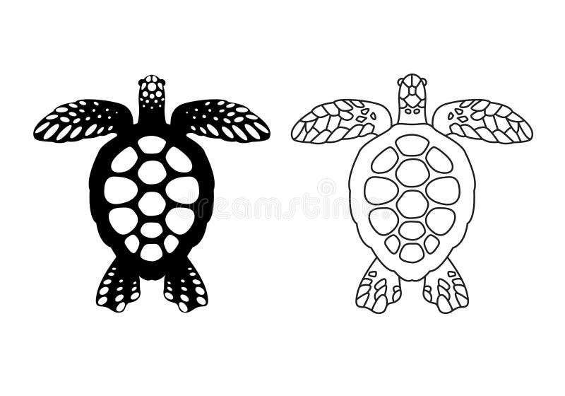 Sea Turtle Silhouette Clip Art Stock Illustrations – 441 Sea Turtle ...