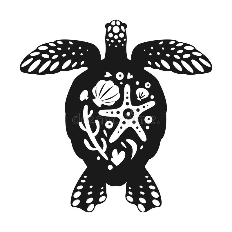 Sea Turtle Silhouette Clip Art Stock Illustrations – 441 Sea Turtle ...