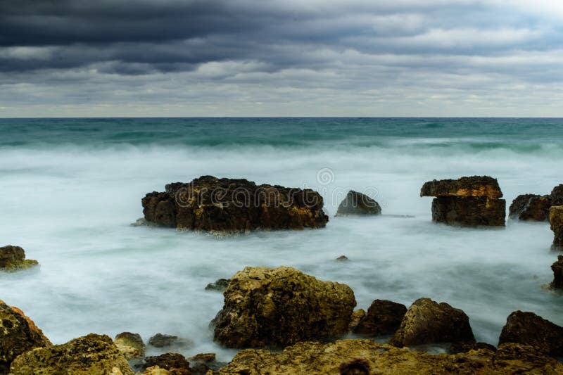 Black Sea,wave Crushed.Long Time Exposition Stock Image - Image of ...