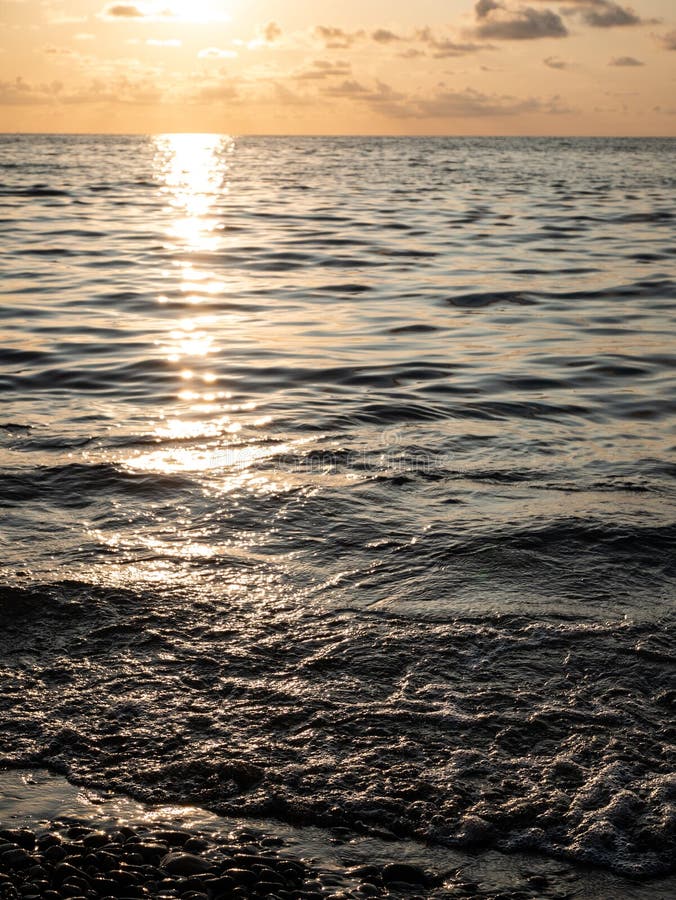 Black Sea Wave and Sky at Sunset Stock Image - Image of relax, maui ...