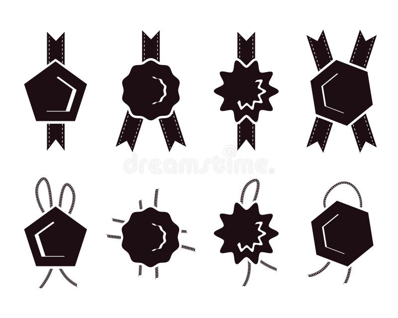 Black Sealing Wax Collection. Set of Retro Postage Seal Stock Vector ...