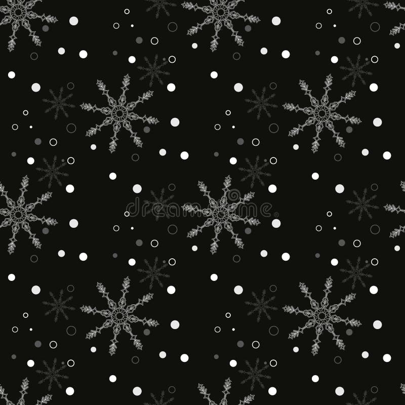 Black Snowflakes Seamless on White Background Eps10 Vector Illustration ...