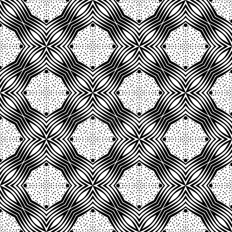 Seamless Curvy Ribbon Abstract Pattern Vector on Black Background for ...