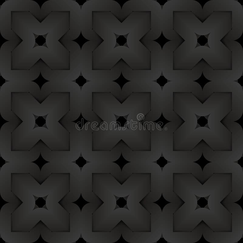 Black Seamless Pattern of Woven Square Shapes. Vector Dark Repeating ...