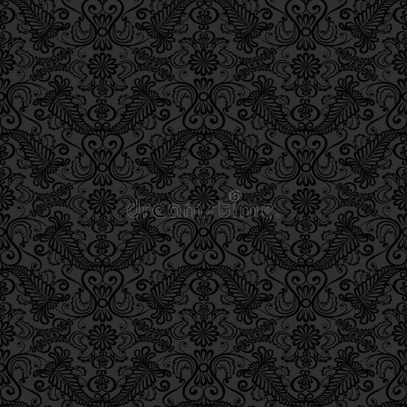 Black Seamless Lace Pattern Stock Vector - Illustration of loop ...