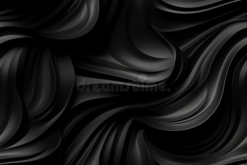 Black Seamless Pattern with Abstract Waves. Applicable for Fabric Print ...