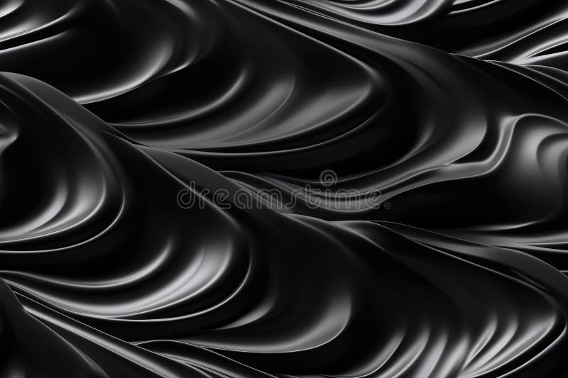 Black Seamless Pattern with Abstract Waves. Applicable for Fabric Print ...