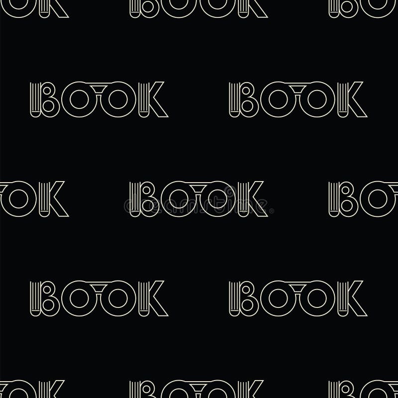 Black Seamless Pattern with Symbol of the Book Stock Vector ...
