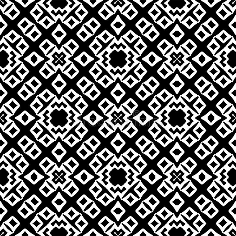 Black Seamless Pattern in White Background Stock Vector - Illustration ...