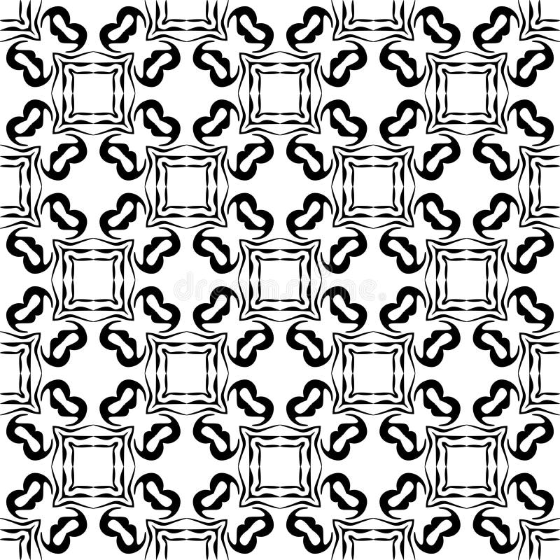 Vector Black Seamless Repeated Pattern on White Background Vector ...