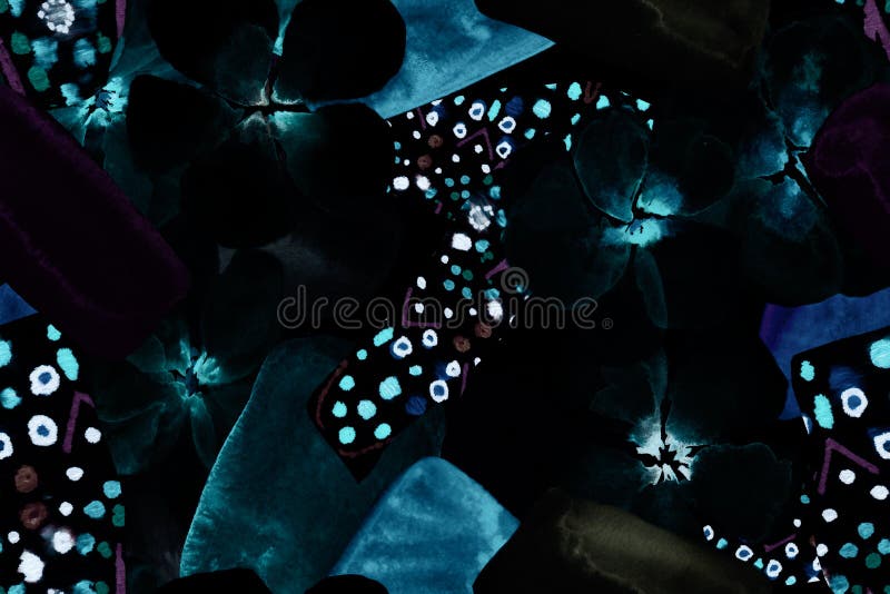 Black Seamless Spots Textile Print. Collage Elements Irregular Seamless ...