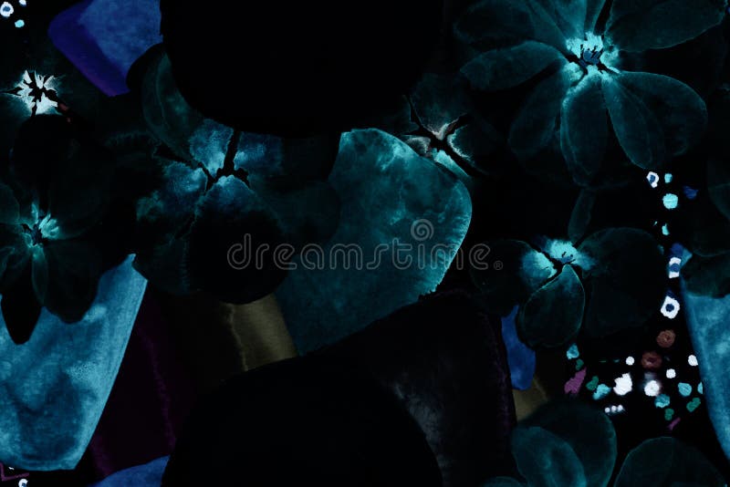 Indigo Seamless Spots Textile Print. Paper Cut Outs Random Seamless ...