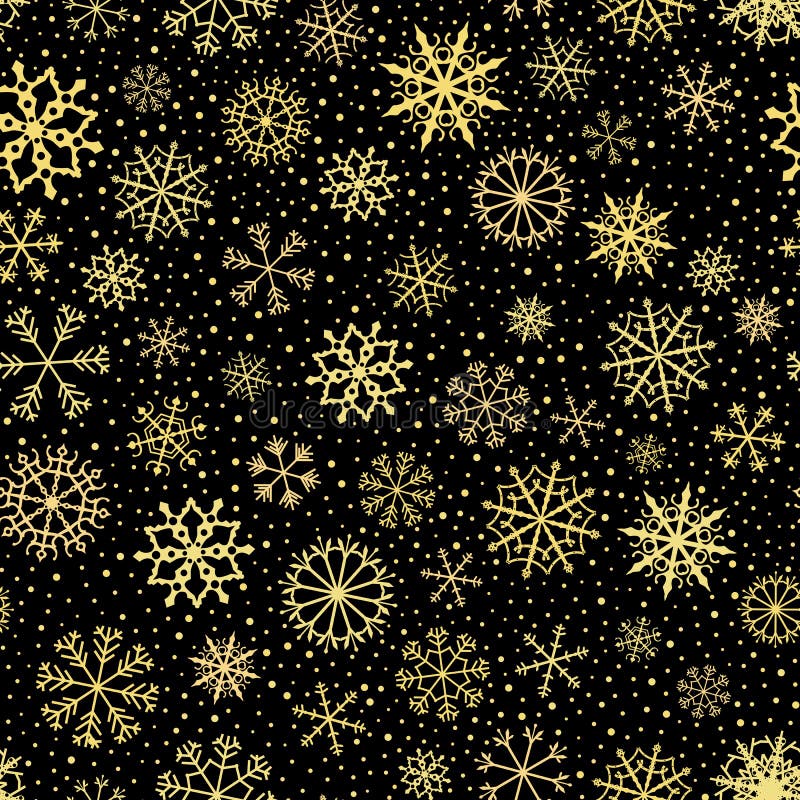 Gold Snowflakes Set Icon Collection on White Background Stock Vector ...
