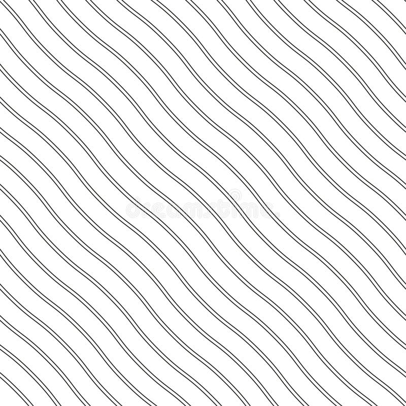 Black Seamless Wavy Line Pattern Illustration Stock Illustration ...