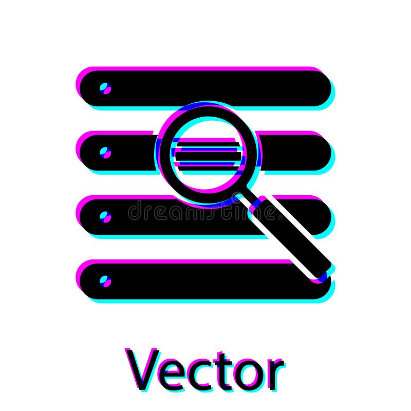 Black Search Location Icon Isolated on White Background. Magnifying ...