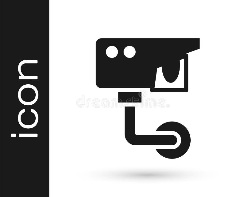 Black Security Camera Icon Isolated on Transparent Background. Vector ...
