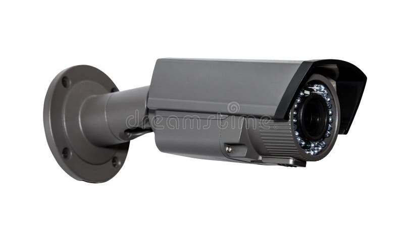 Black Security Camera Isolated Stock Photo - Image of control ...