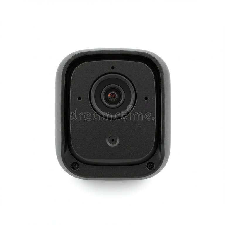 Black Security Camera with a Rectangular Shape and Rounded Edges ...