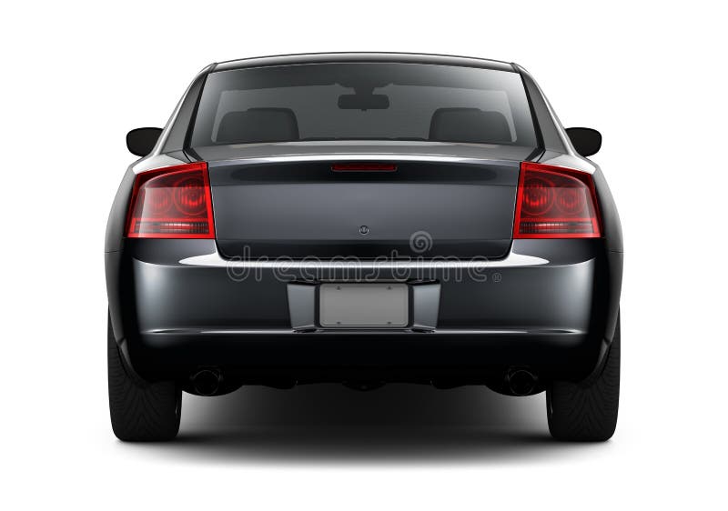 Black Sedan Car - Rear Angle Stock Illustration - Illustration of ...
