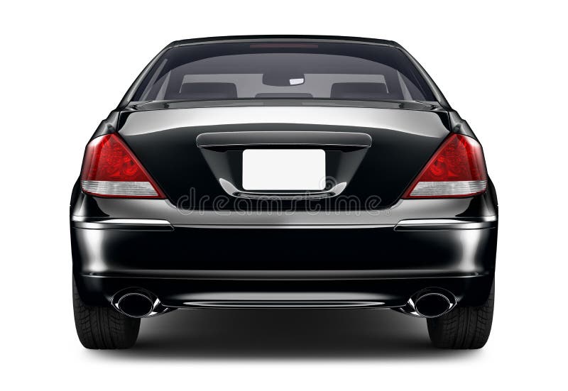 Black Sedan Car - Rear View Stock Illustration - Illustration of tire ...