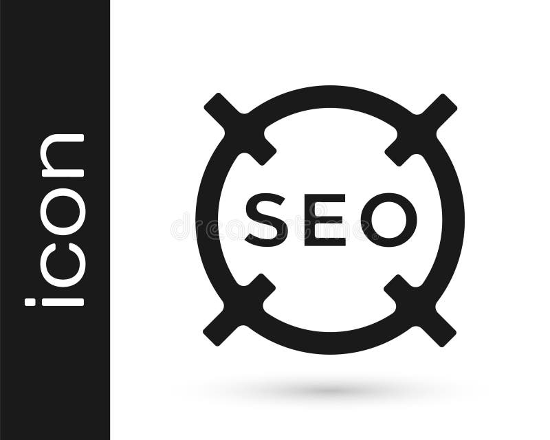 Black SEO Optimization Icon Isolated on White Background. Vector Stock ...