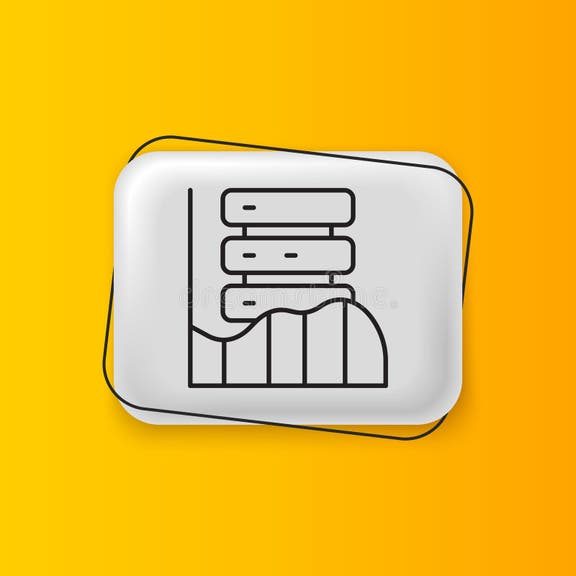 Black Server, Data, Web Hosting Icon Isolated on Yellow Background ...